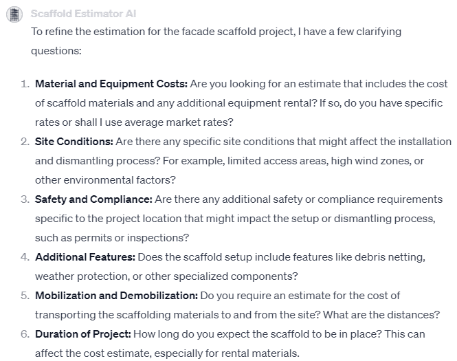 Scaffold Estimator AI - AI-Powered Scaffold Estimating Tool